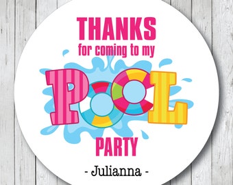 Pool party stickers | Etsy