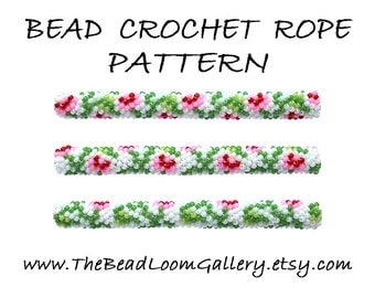 Bead Crochet Rope PATTERN PDF File Tutorial Climbing Roses