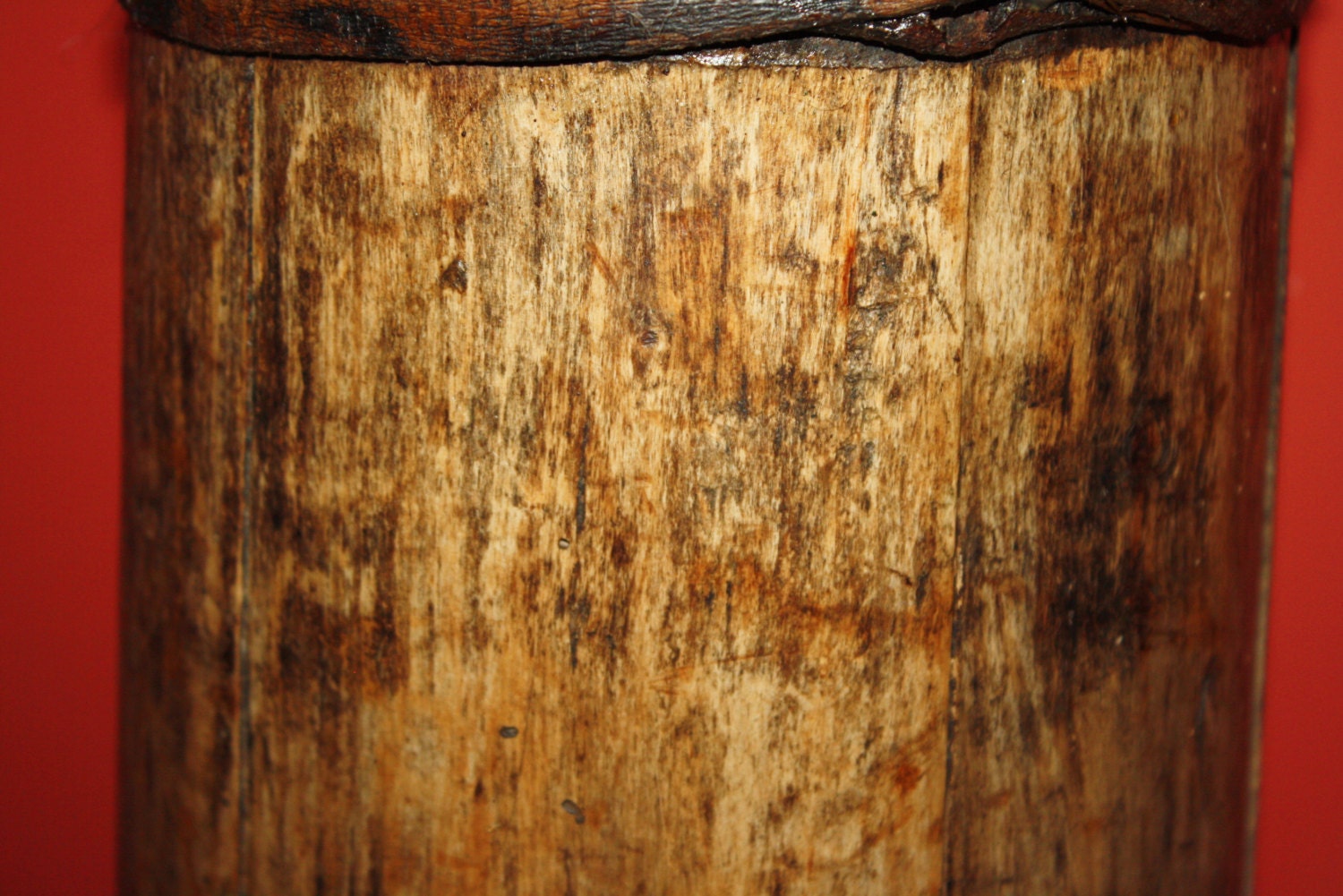 Antique Staved Wooden Country Butter Churn with Wooden Bands