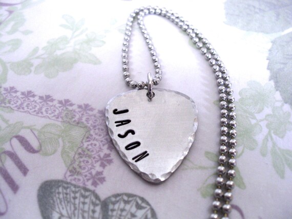 Items similar to Guitar Pick Necklace, Guitar Pick Jewelry ...