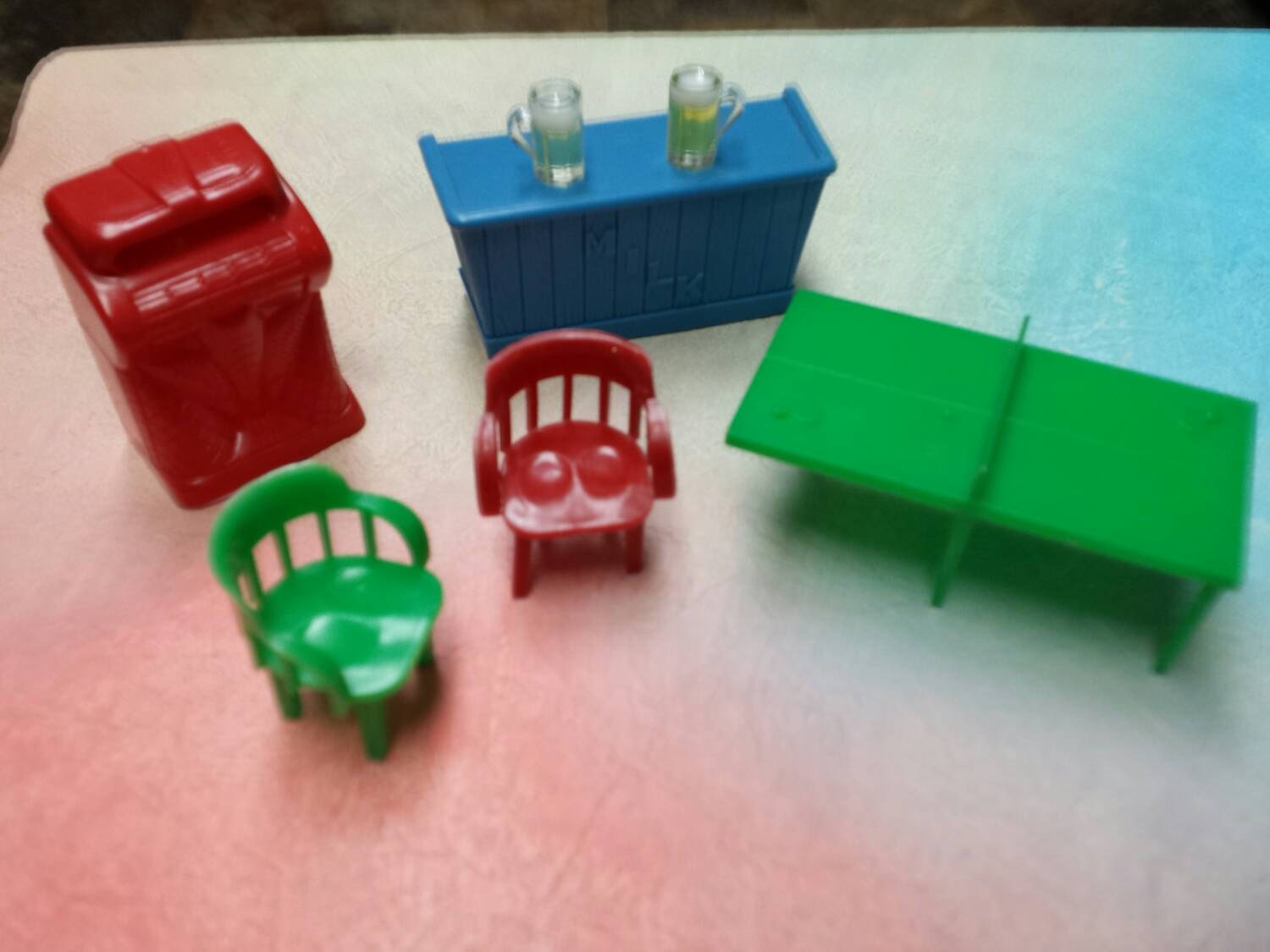 Marx Rec Room Rumpus Room Toy Dollhouse Traditional Style Hard Plastic ...