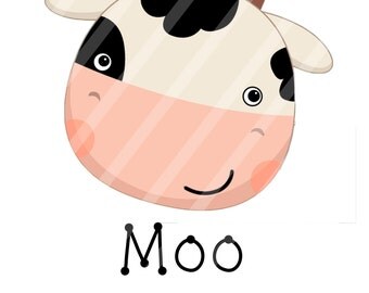 Cow print number | Etsy