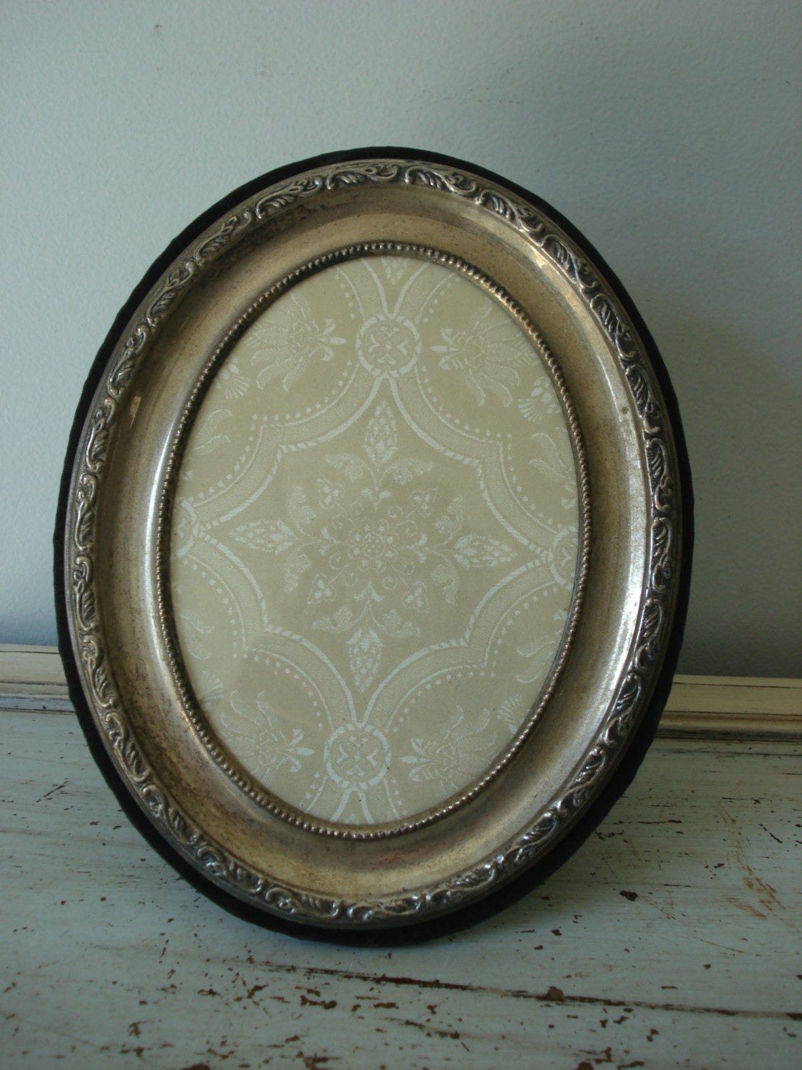 Vintage Silver Plate Picture Frame/Oval Silver Frame/large