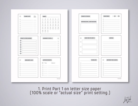 STICKY NOTES Printable PDF fits 3in by 3in Notepads