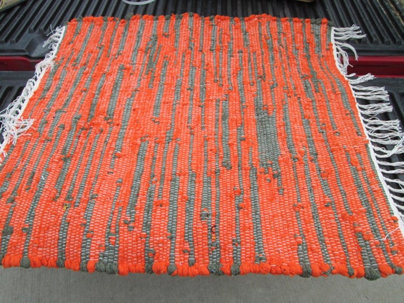 Items similar to Upcycled cotton blend work sock looper rag rug (061502 ...