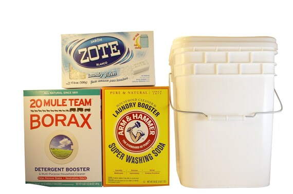 Laundry Bucket Soap Kit: Powder Detergent w/ Borax Washing