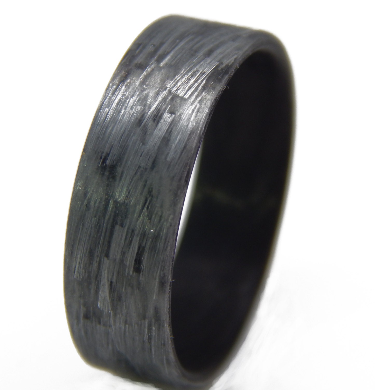 Texalium Silver ring with Black Carbon inside