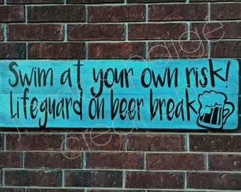 Swimming pool signs | Etsy