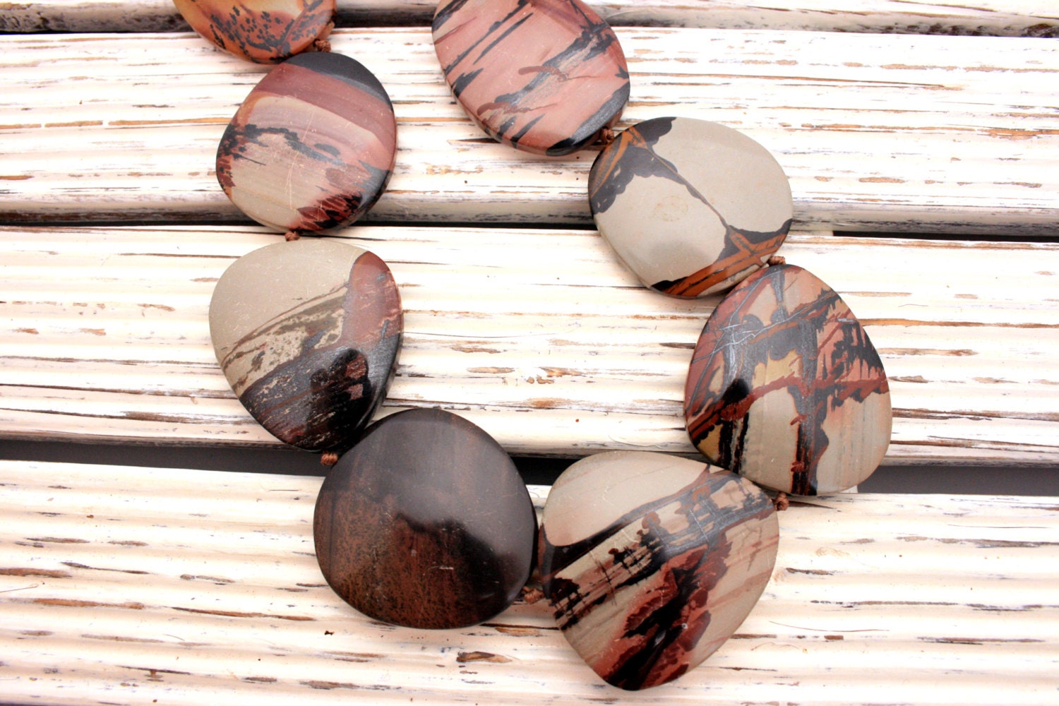 Indian Paint Jasper freeform beads ETB00982 by sparklelittle