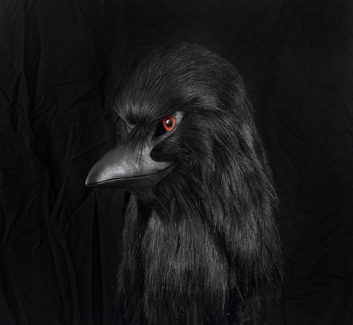 Crow Fursuit raven head realistic mask articulated jaw