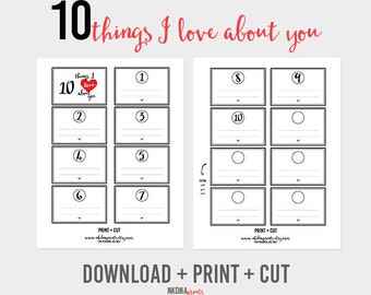 10 things i love you | Etsy