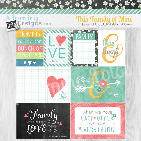 This Family of Mine Digital Journaling Cards by AdorningFotos