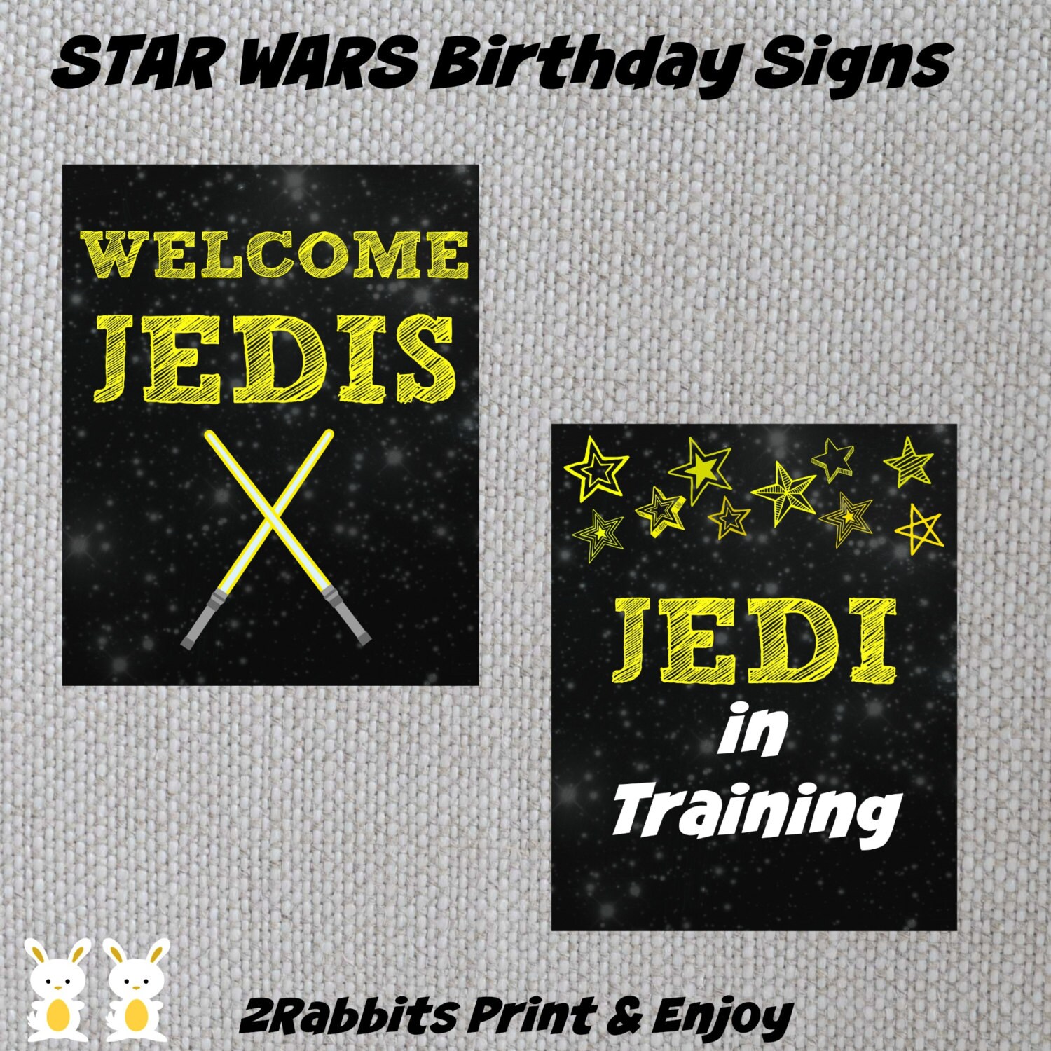 4 Printable STAR WARS Printable Birthday Signs Welcome Jedis