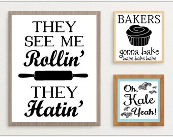 Kitchen pun signs | Etsy