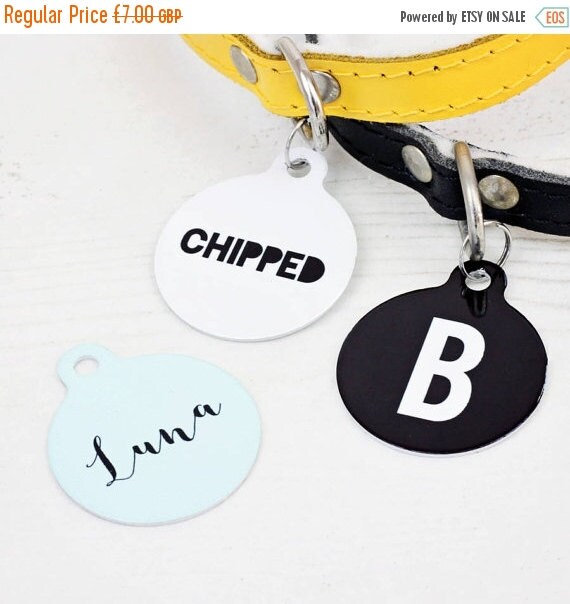 ON SALE Custom Pet ID Tag Circle Dog Name by WeLovePets on Etsy