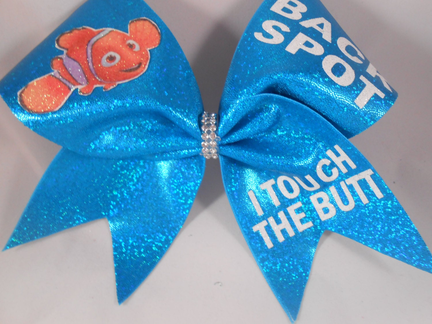 Cheer Bow Back Spot I touch the BUTT GORGEOUS turquoise