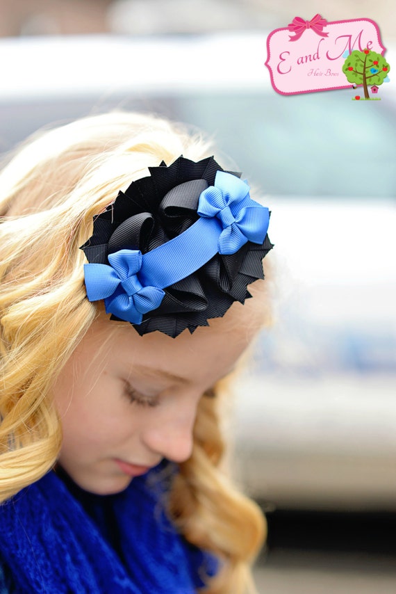 Items similar to Thin Blue Line Hair Bow, TBL Hair bow, Blue Lives ...