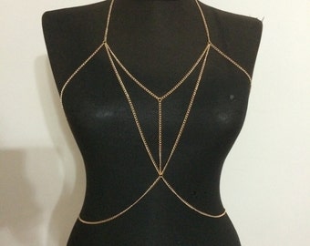 gold body chain body necklace pearl body jewelry