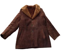 Unique sheepskin coat men related items | Etsy