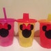 Customized Mickey Mouse Minnie Mouse Straw or Sippy Cup