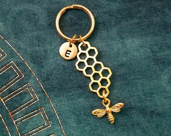 Gold bee charm | Etsy