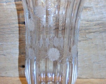 Etched crystal vase | Etsy