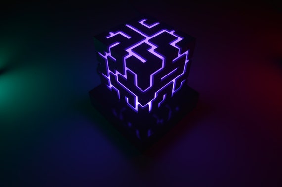 Futuristic Tesseract Cube Modern Night Light by LividLamps on Etsy