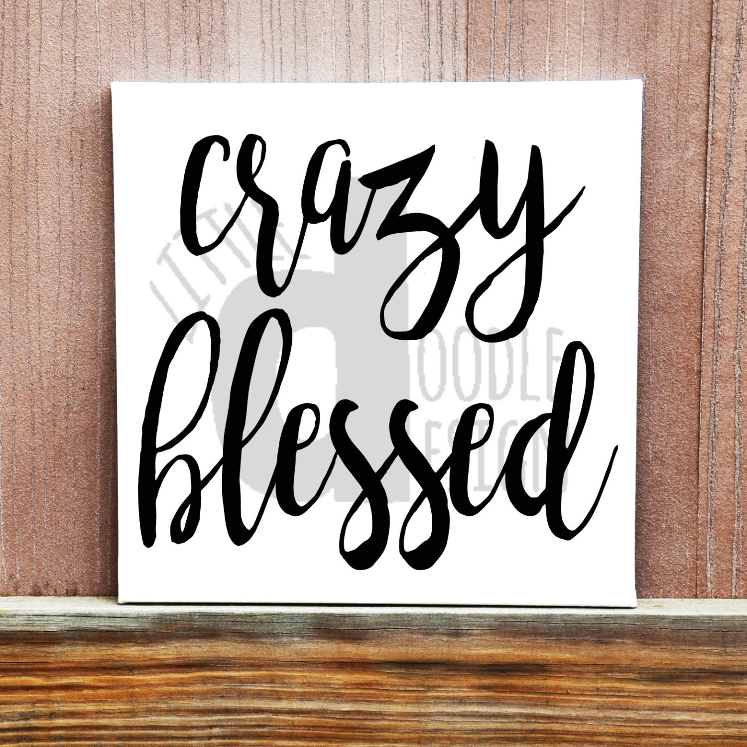 Crazy Blessed Sign Hand Painted Canvas Home Decor
