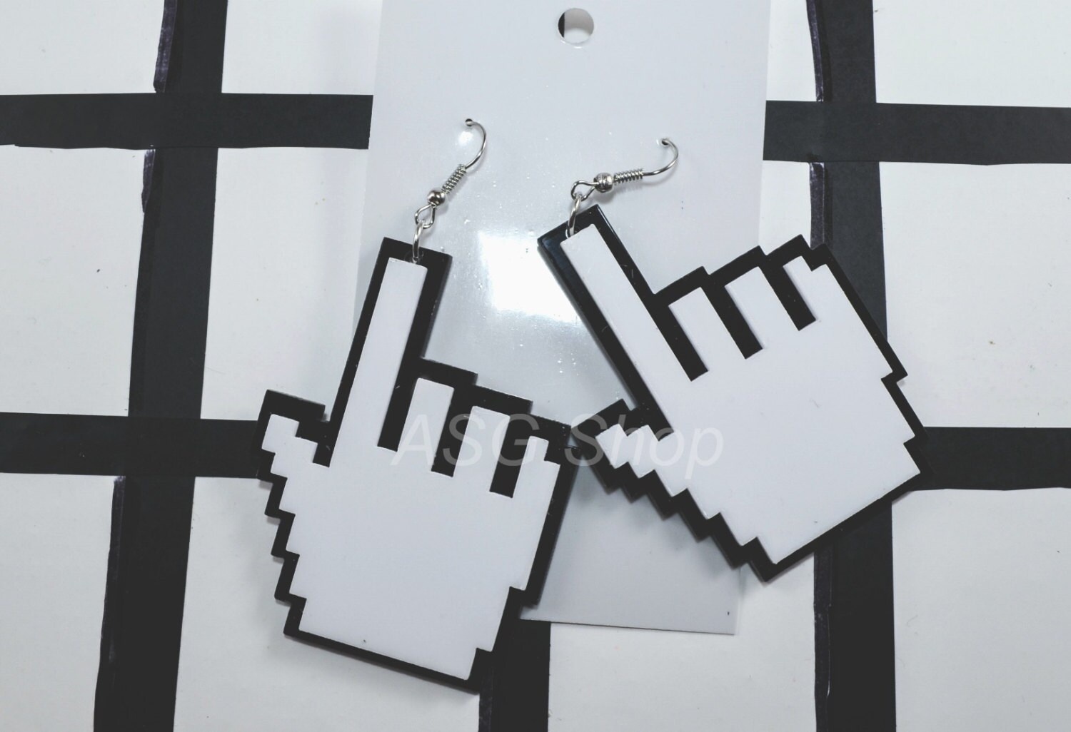 Tumblr Aesthetic Pixel Windows 98 Hand Cursor Pointer Earrings
