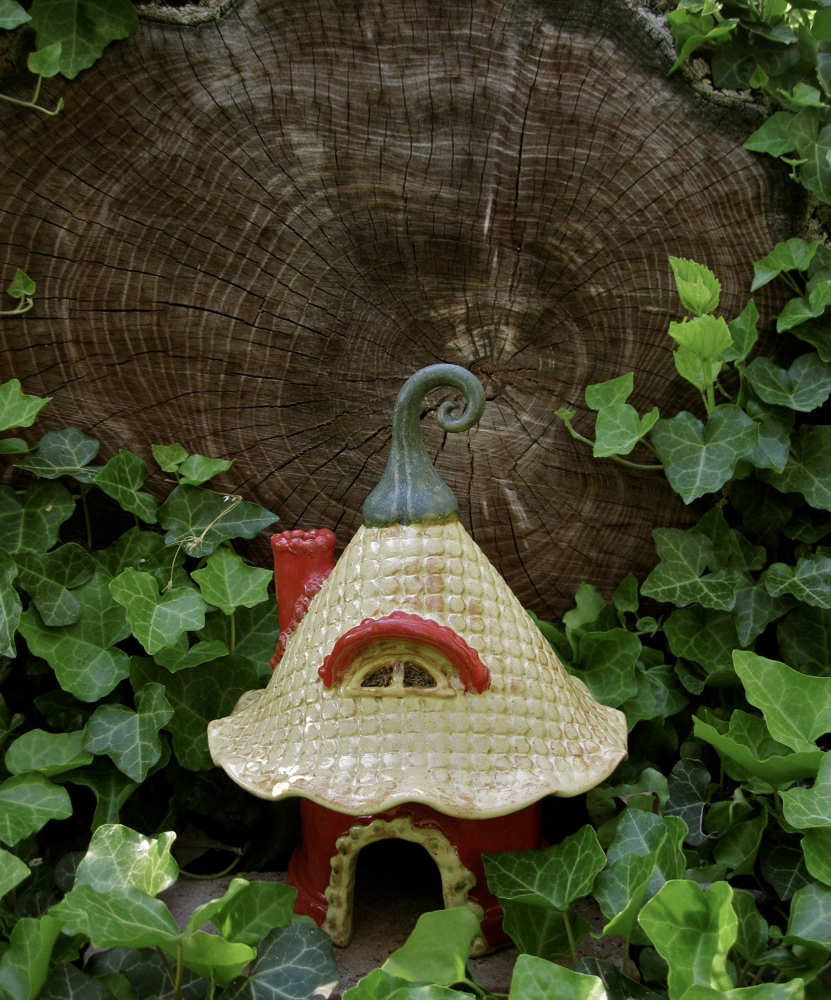 Handbuilt Ceramic Magical Toad House Fairy house Garden