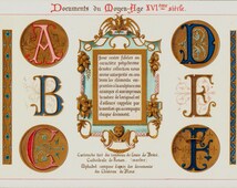 Popular items for illuminated alphabet on Etsy