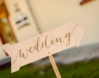 Wedding arrow sign | Etsy