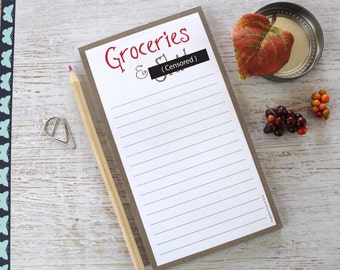Funny Notepads Magnets & Grocery Lists by GuajolotePrints on Etsy