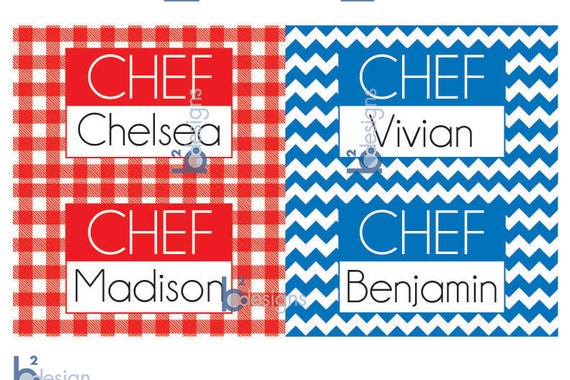 Chef Hat Stickers With Names Printable