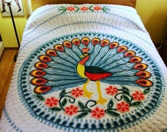 Peacock bedspread | Etsy