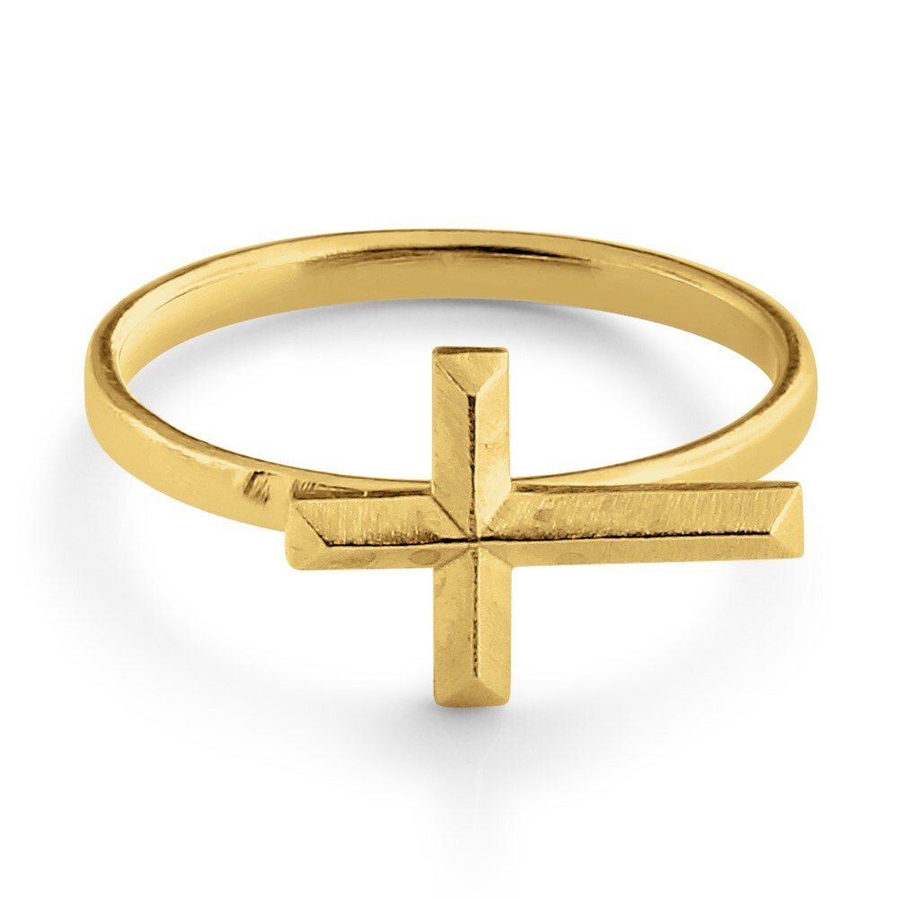 Sideways Beveled Cross Christian Religious Symbol of Jesus