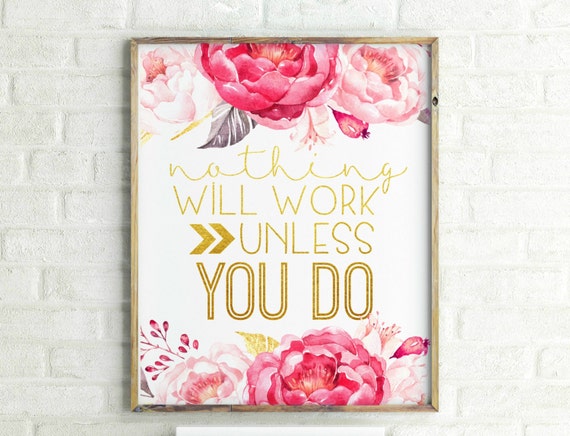 Items Similar To Nothing Will Work Unless You Do Golden Watercolor