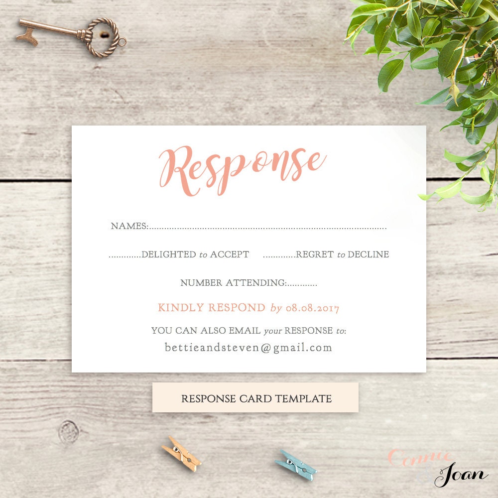 Wedding Rsvp Card Template Printable Response Card Template
