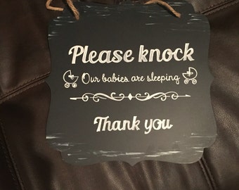 Please knock sign | Etsy