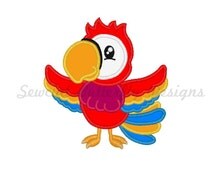 Unique parrot embroidery related items | Etsy