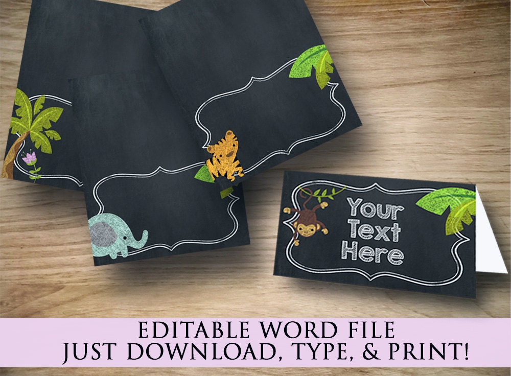 Chalkboard Zoo Labels Deluxe 16 / Editable / INSTANT