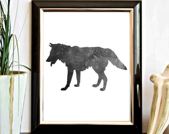 Wolf silhouette | Etsy