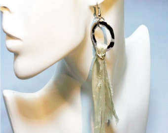 Sari silk earrings | Etsy