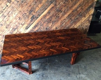 Herringbone table | Etsy