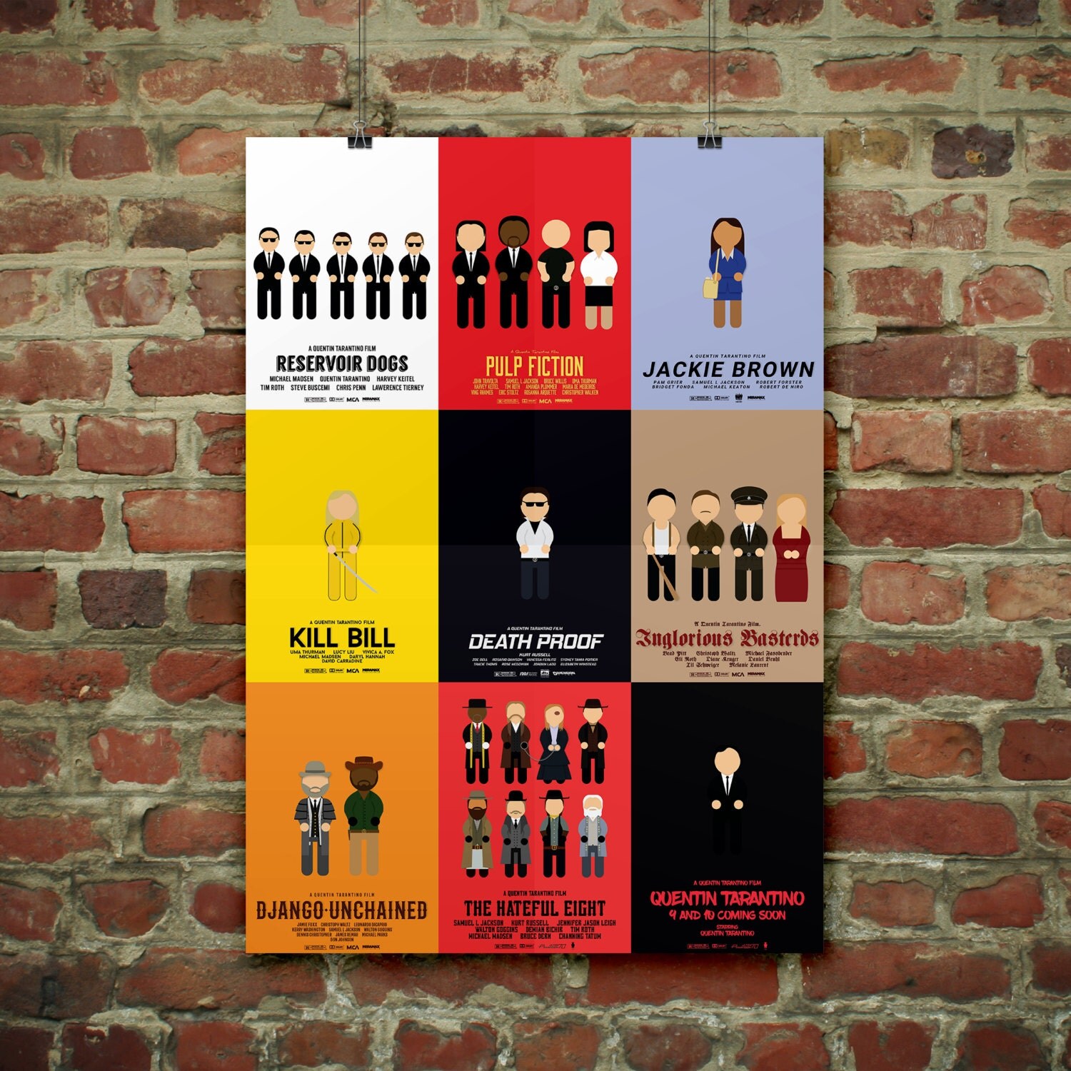 The Quentin Tarantino Film Collection Illustration Poster