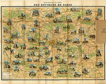 Unique vintage paris map related items | Etsy