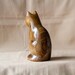 Wooden Cat Statue Wooden Cat Figurine Wood Carving Hand