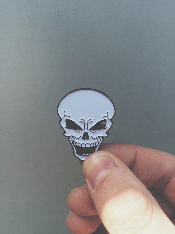 Cool Skull hard enamel pin badge too much death by TotallyyTubular
