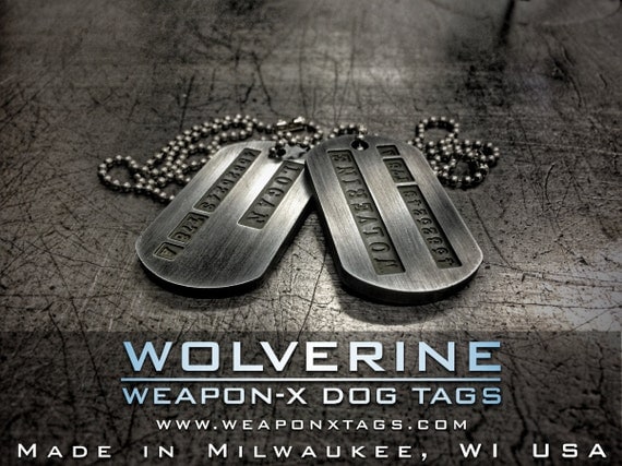 Wolverine X-Men Origins Weapon-X Dog Tags
