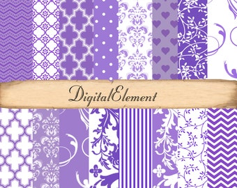 Shabby Digital Paper Lilac and Mint Printable Floral Digital